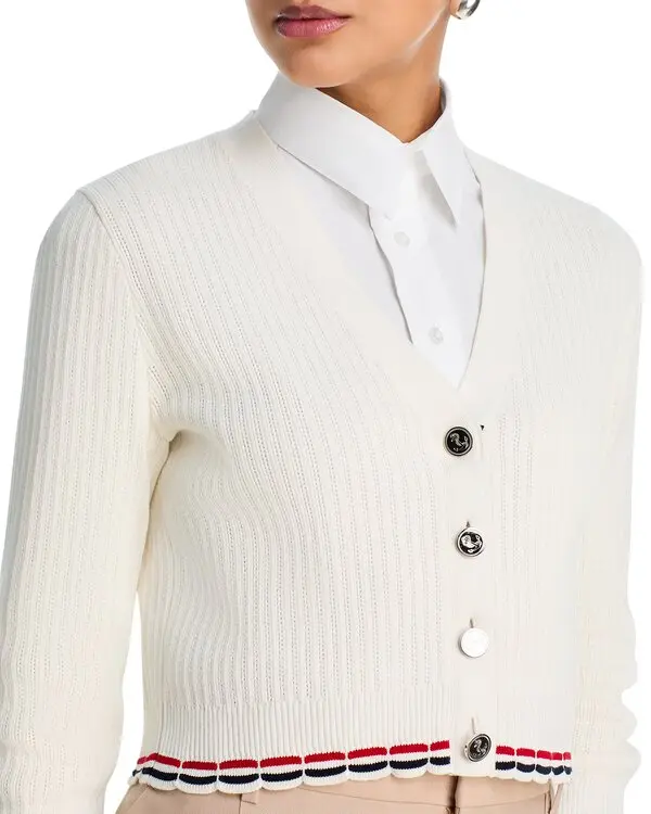 Thom Browne Pointelle Ribbed Cardigan