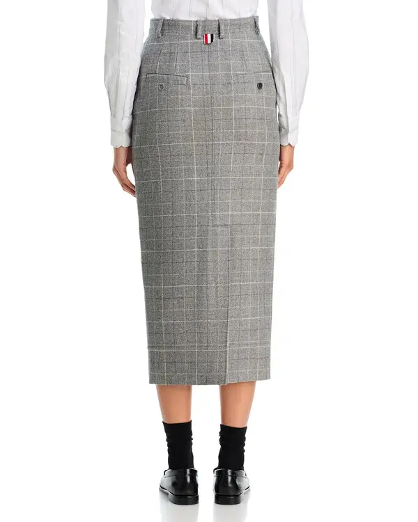 Thom Browne Windowpane Tweed Pencil Skirt