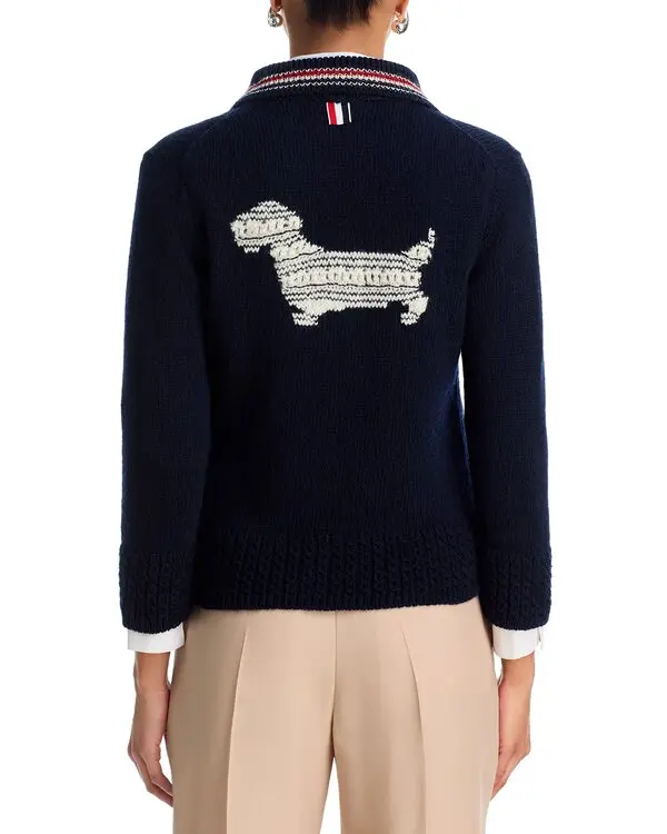 Thom Browne Collared Wool Blend Cardigan