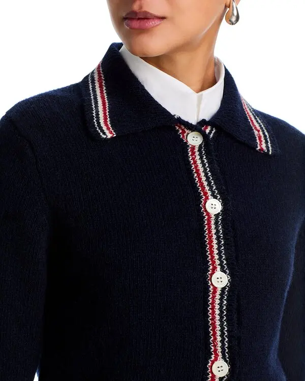 Thom Browne Collared Wool Blend Cardigan