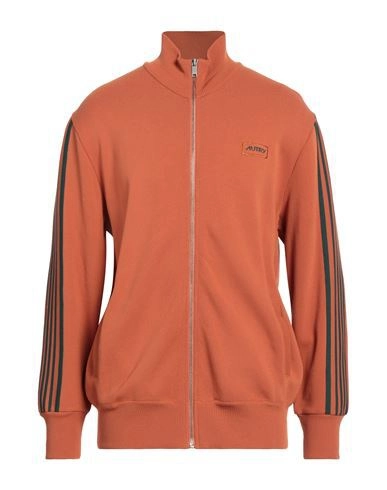 AUTRY Viscose-nylon Cardigan With Embroidered Logo And Chest Pockets - Rust