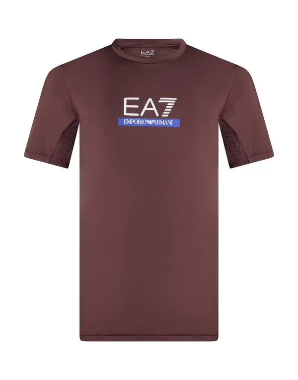 EA7 T-shirt Size Polyester, Elastane - Brown