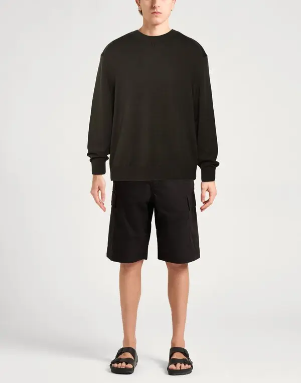 Armani Exchange Cotton, Acrylic, Virgin Wool Crewneck Sweater - Green