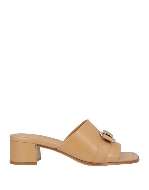 FERRAGAMO Sandals Camel Size Lambskin