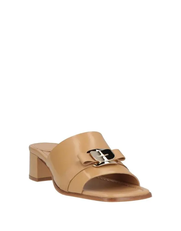 FERRAGAMO Sandals Camel Size Lambskin
