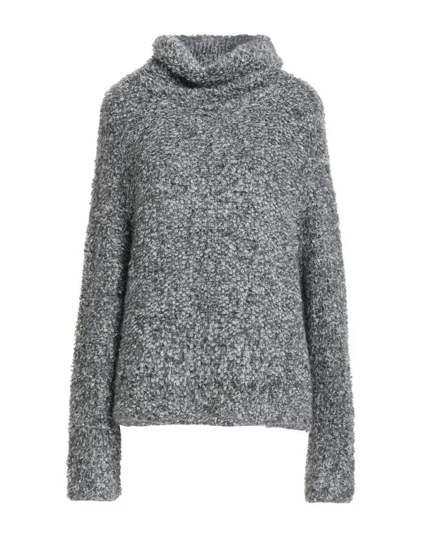 CARACTÈRE Knitted Bouclé Turtleneck Sweater - Charcoal