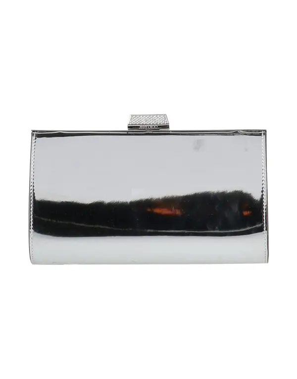 JIMMY CHOO Metallic Clutch With Chain Strap - Silver