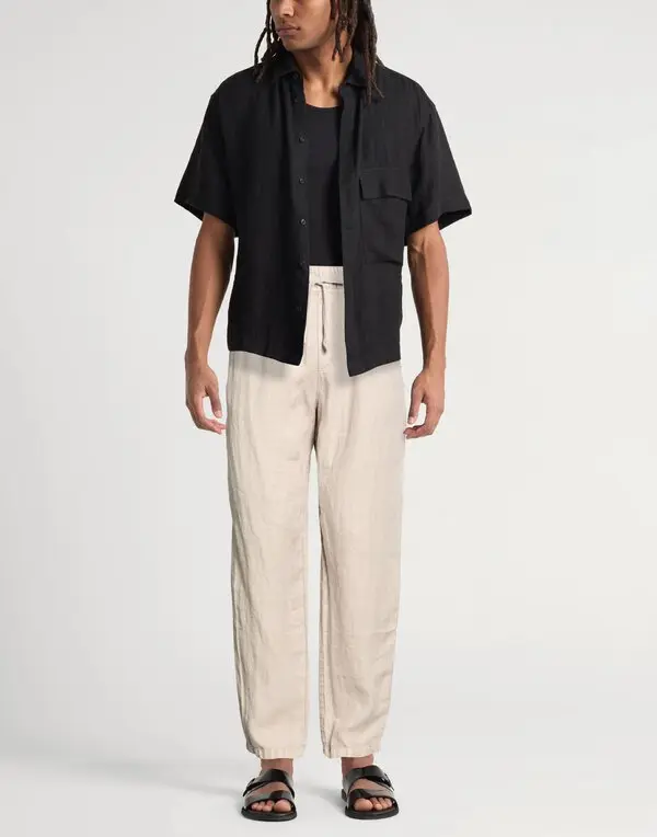 Crossley Charcoal Linen Tapered Leg Cropped Pants - Grey