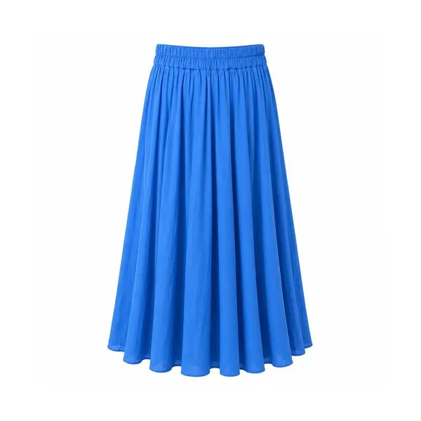 IZABELA MANDOIU Cobalt Flowing Midi Skirt