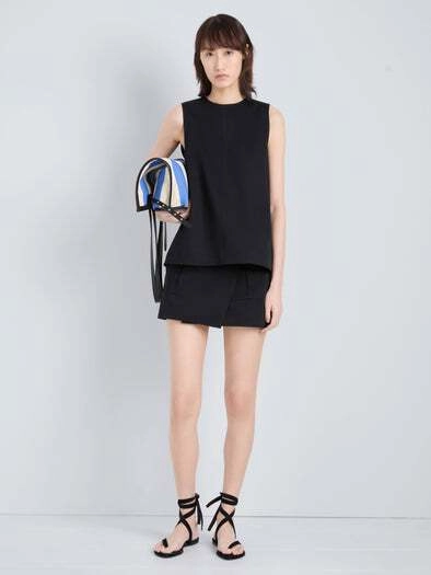 Proenza Schouler Bruni High-rise Cotton Drill Wrap Shorts - Black