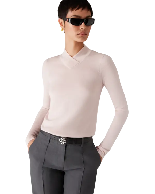 Casablanca Merino Cowl Neck Top