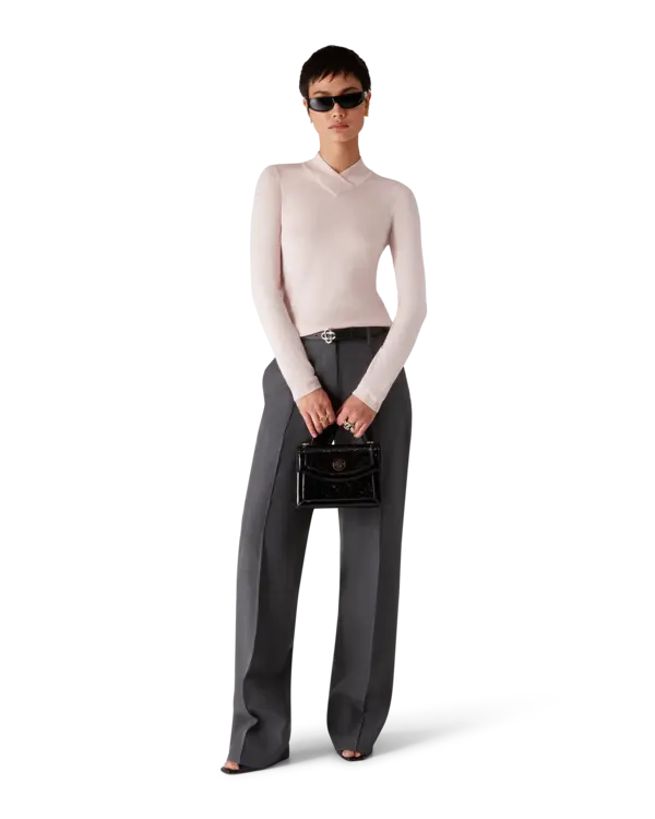 Casablanca Merino Cowl Neck Top