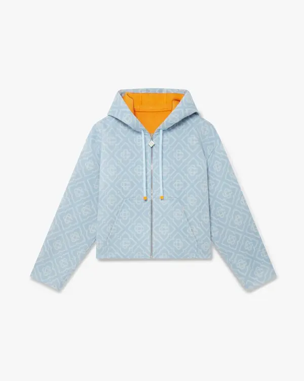 Casablanca Monogram Wool Hooded Sweatshirt - Blue