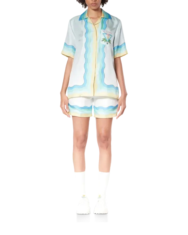 Casablanca Memphis Icon Short Sleeve Silk Shirt