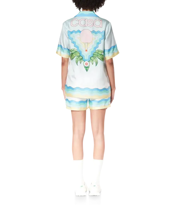 Casablanca Memphis Icon Short Sleeve Silk Shirt