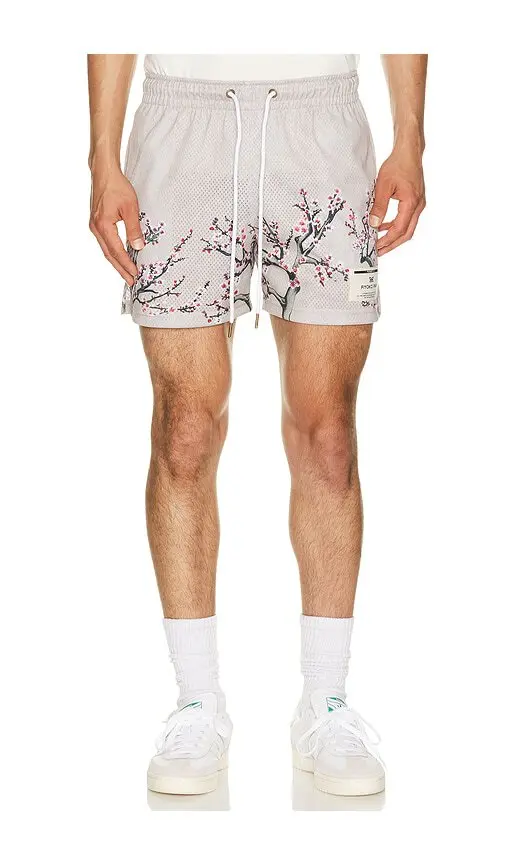 RYOKO RAIN Cherry Blossom Shorts In Grey - Gray