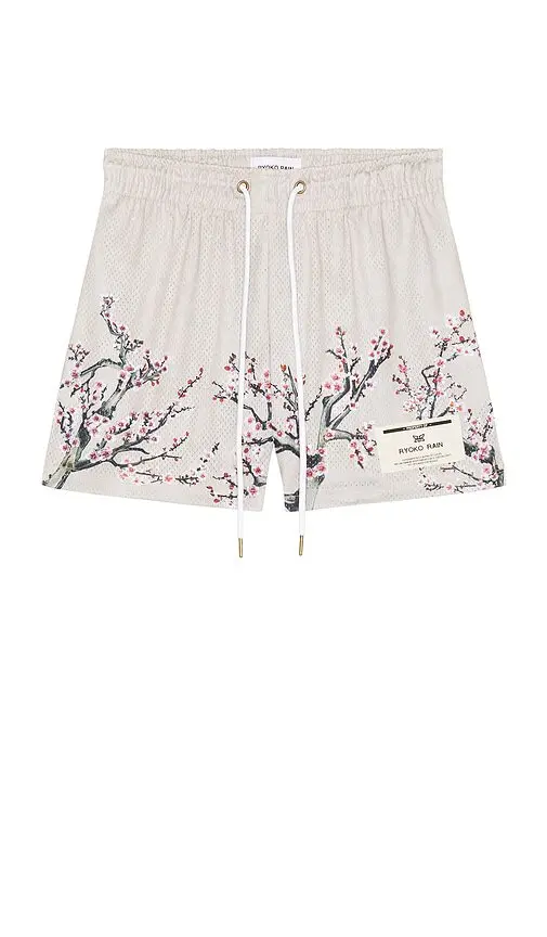 RYOKO RAIN Cherry Blossom Shorts In Grey