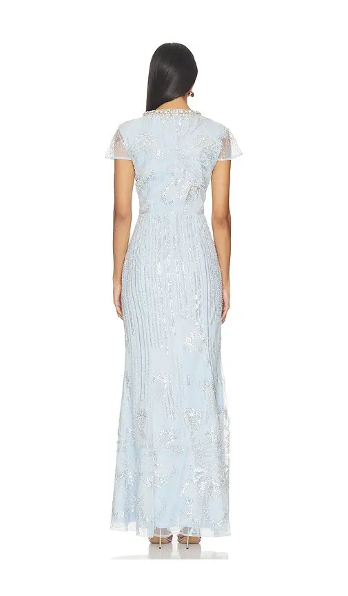 ELLIATT Anabelle Sequined Cap Sleeve Gown