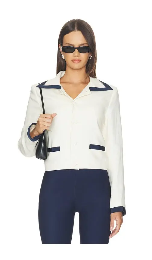 FRAME The Cabana Jacket In Cream - Cream Multi