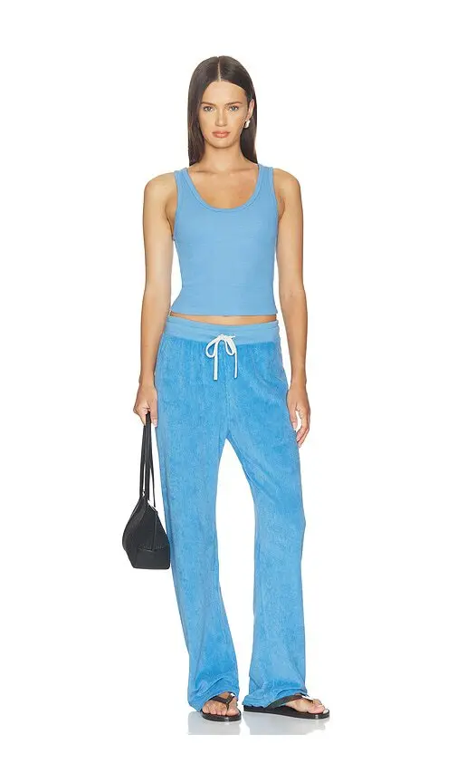 PERFECTWHITETEE Blondie Rib Bra Friendly Tank In Blue