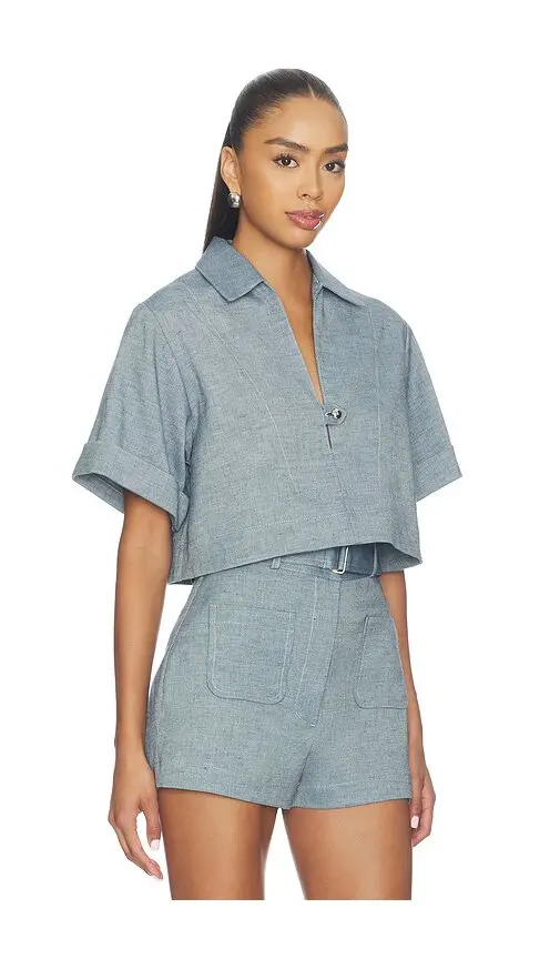 Matthew Bruch Popover Shirt In Blue