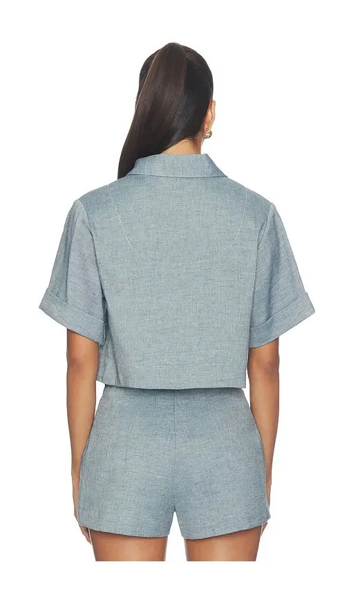 Matthew Bruch Popover Shirt In Blue
