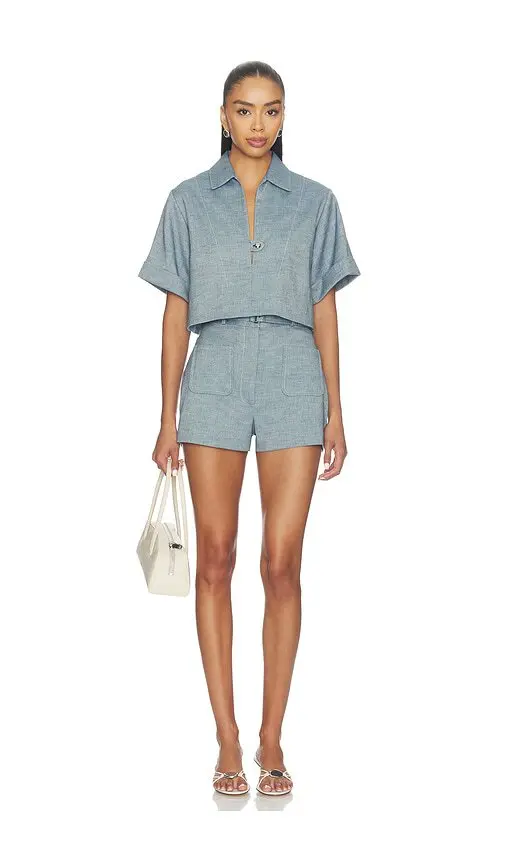 Matthew Bruch Popover Shirt In Blue