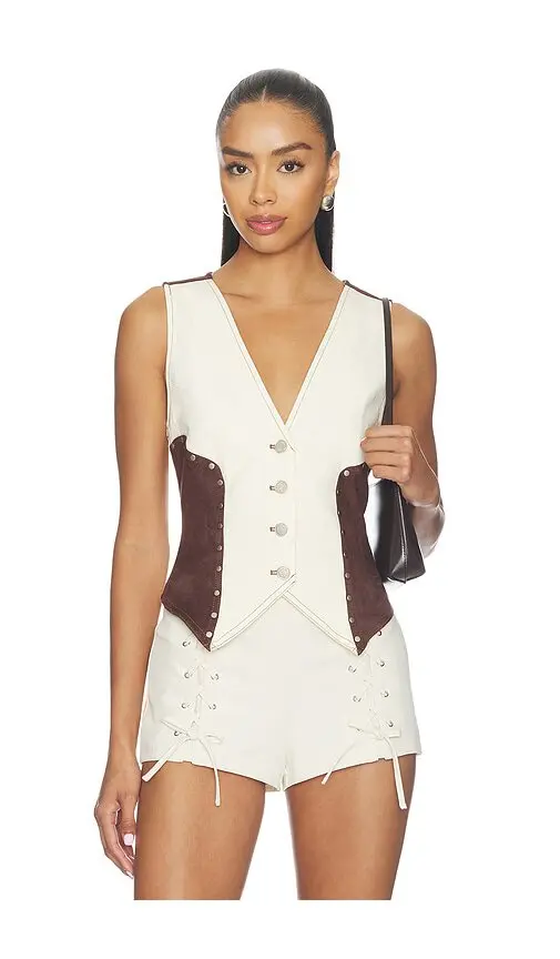 BY.DYLN Elio Vest Top In Ivory