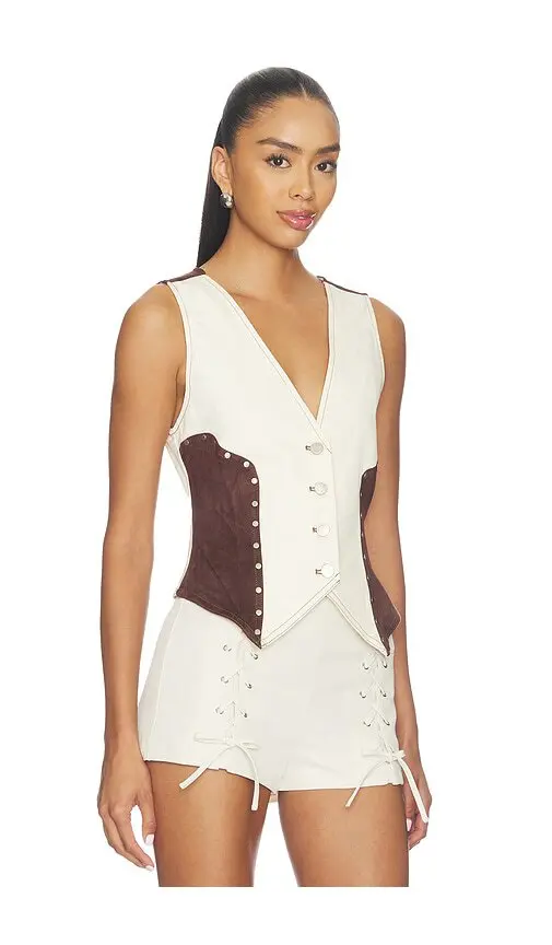 BY.DYLN Elio Vest Top In Ivory