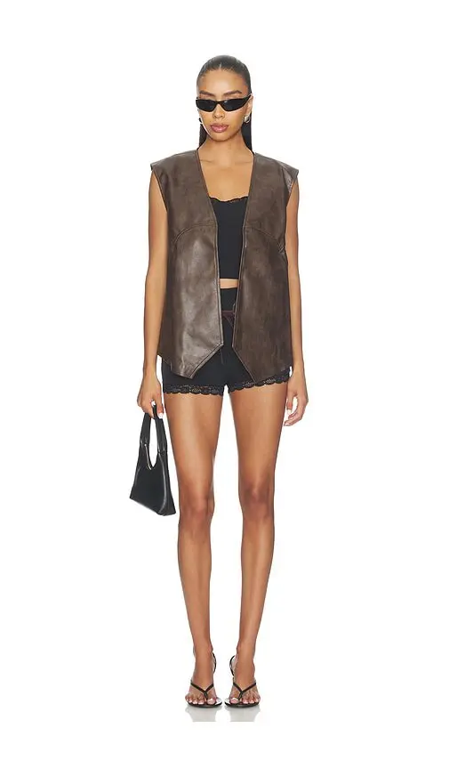 BY.DYLN Rhys Vest Top In Chocolate