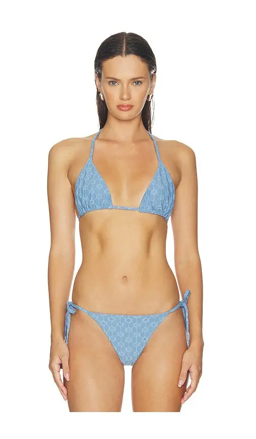 Devon Windsor Elis Bikini Top In Baby Blue - Capri