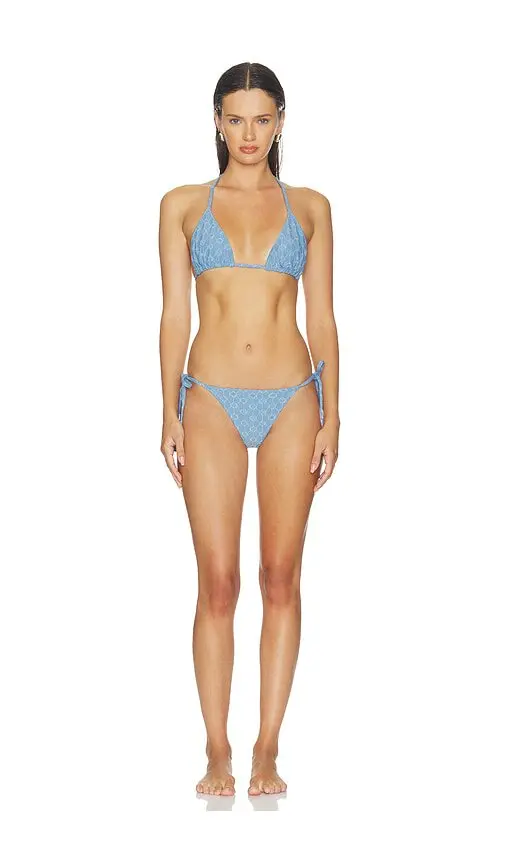 Devon Windsor Elis Bikini Top In Baby Blue