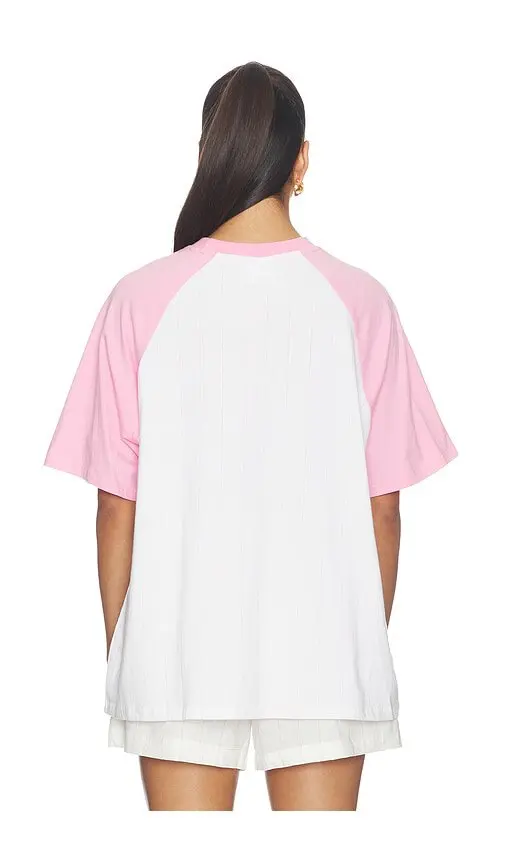 DARLIN Old Skool Raglan Tee In Pink