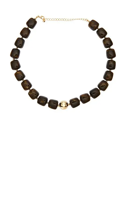 EPIFENE Chunky Resin Beaded Necklace - Brown