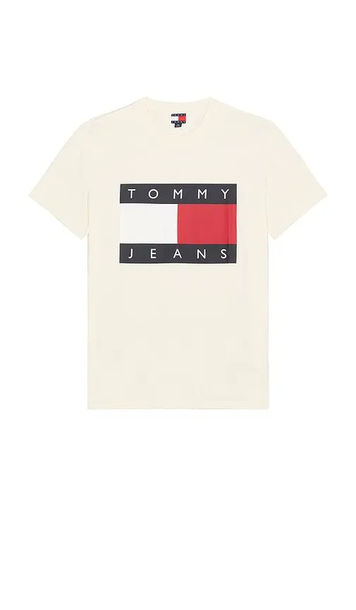 Tommy Hilfiger Big Flag Tee In Cream