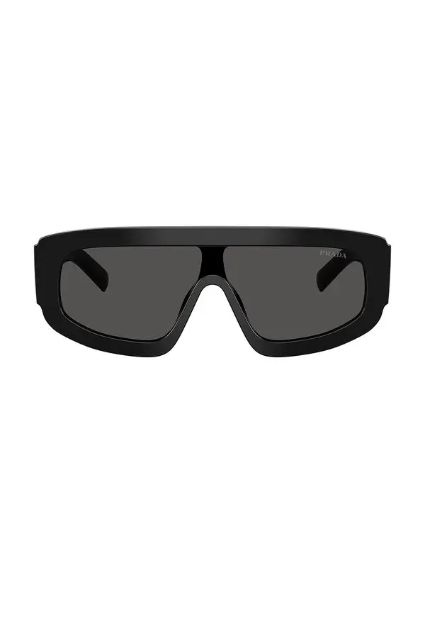 Prada Irregular Acetate Sunglasses - Black