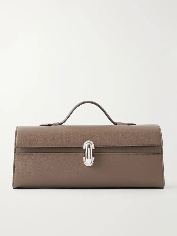 Savette Slim Symmetry Leather Clutch - Brown