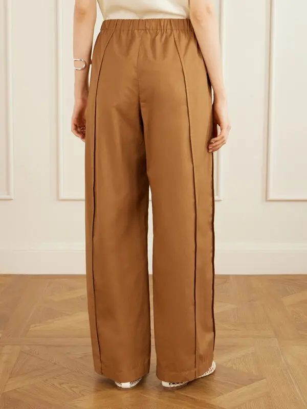 Theory Cotton Poplin Wide-leg Pants - Metallic