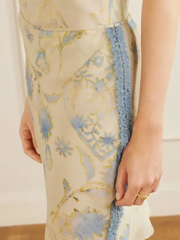 SIR. Cecile Printed Chiffon Midi Skirt