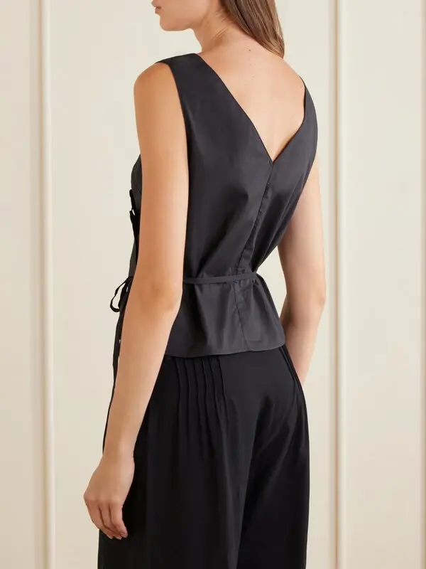 SIR. Klara Broderie Anglaise Cotton Wrap Top