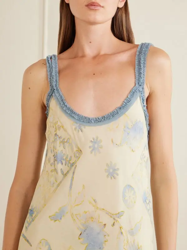 SIR. Cecile Ruffled Floral Chiffon Maxi Dress - Neutrals