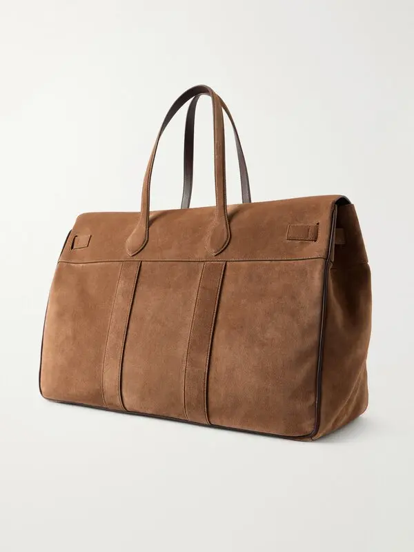 Brunello Cucinelli Suede Weekend Bag With Gold-tone Hardware