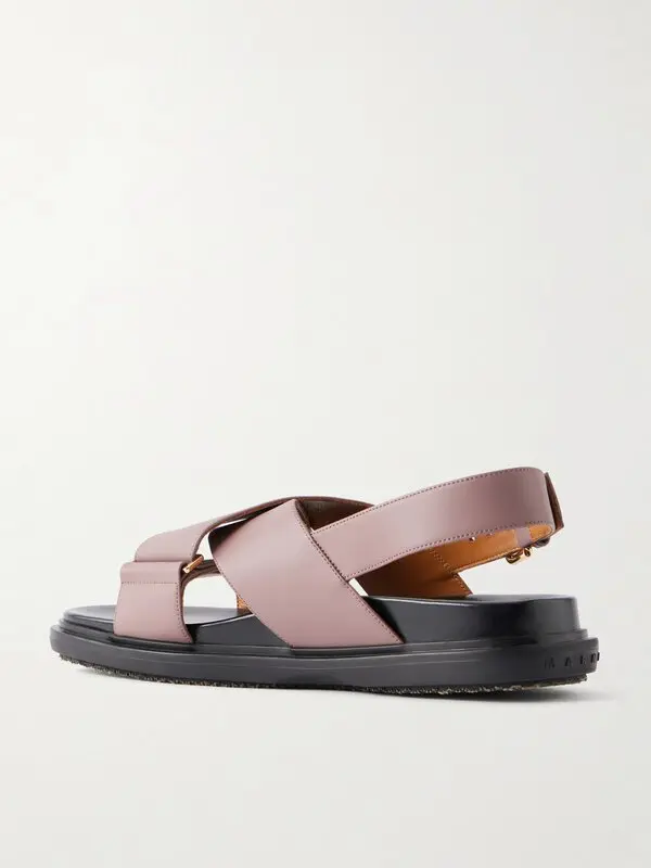Marni Fussbett Two-tone Leather Slingback Sandals - Pink