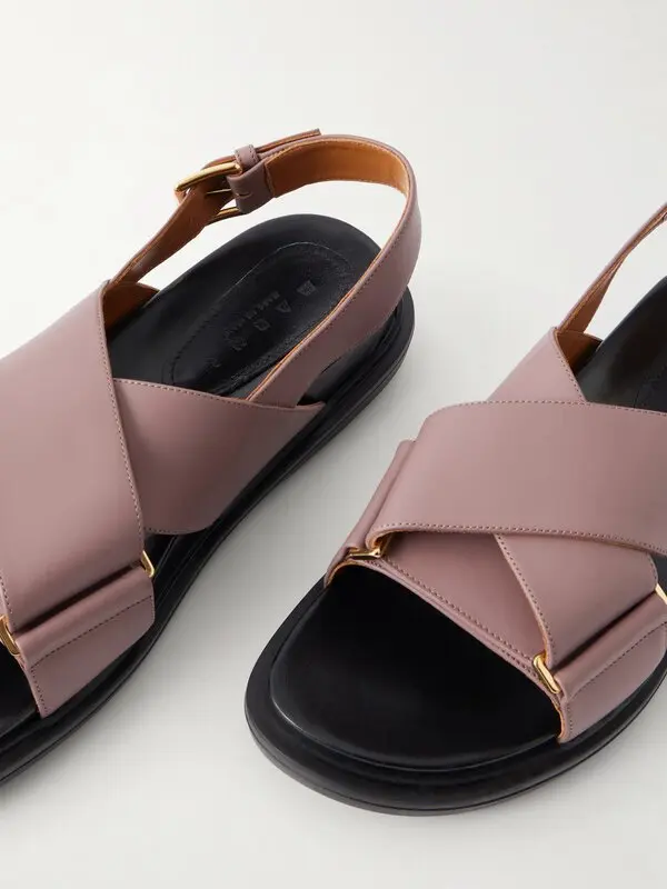 Marni Fussbett Two-tone Leather Slingback Sandals - Pink