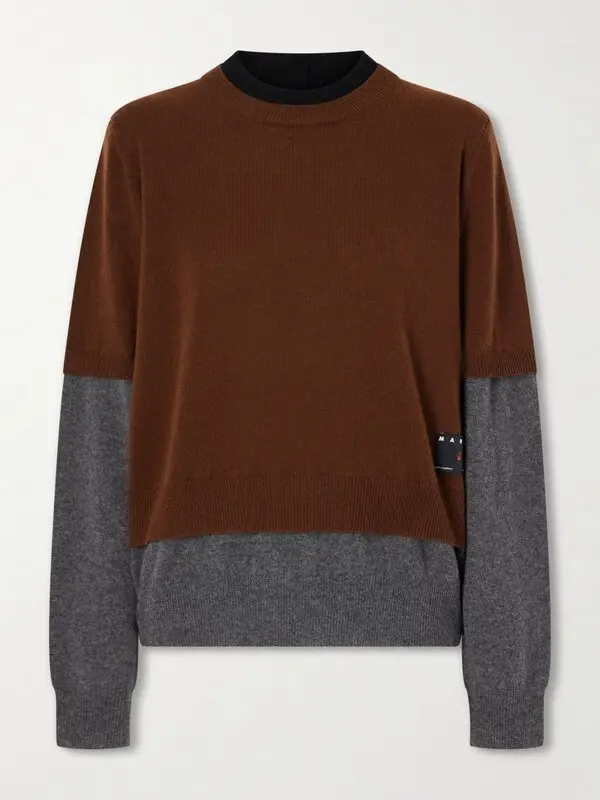 Marni Logo-appliquéd Cashmere Cardigan
