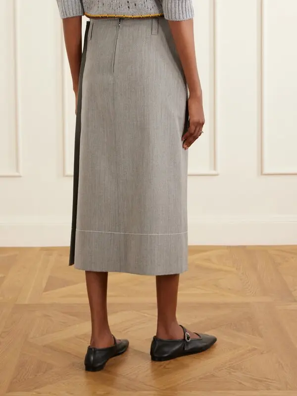 Marni Pleated Virgin Wool Midi Skirt