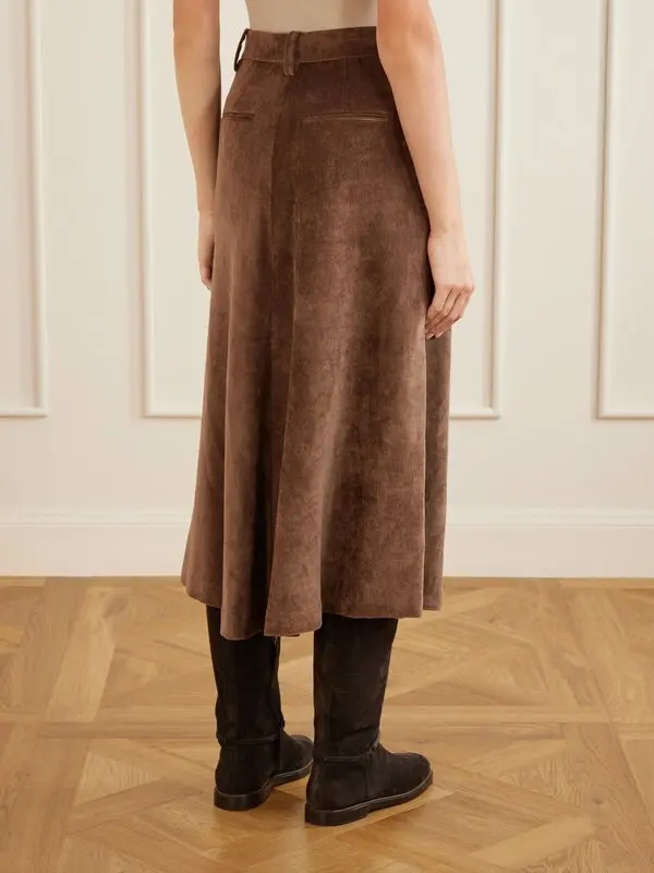 Brunello Cucinelli Embellished Corduroy Midi Skirt