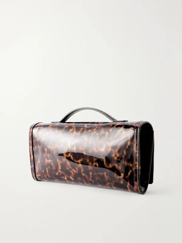 ROGER VIVIER Belle Vivier Coated-woven Clutch - Tortoiseshell