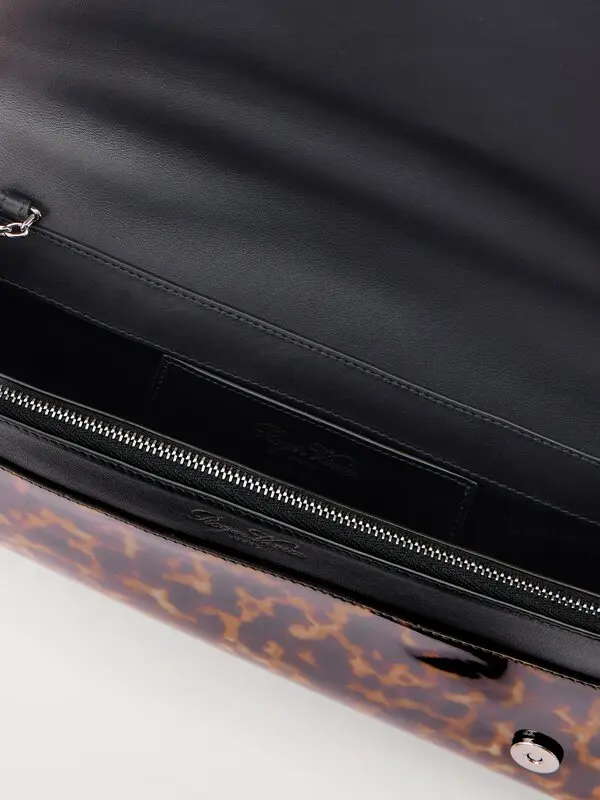 ROGER VIVIER Belle Vivier Coated-woven Clutch - Tortoiseshell