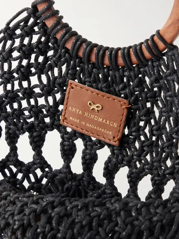 ANYA HINDMARCH Macrame Clutch With Leather Trim